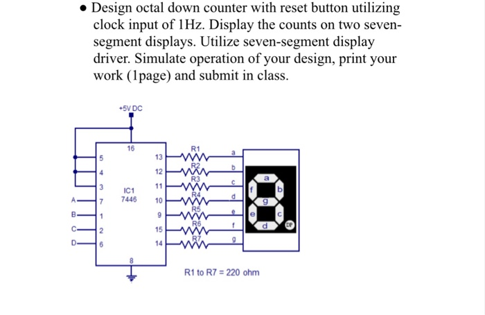 Solved . Design octal down counter with reset button | Chegg.com