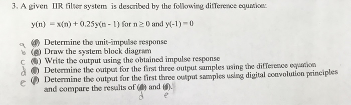 Solved A given IIR filter system is described by the | Chegg.com