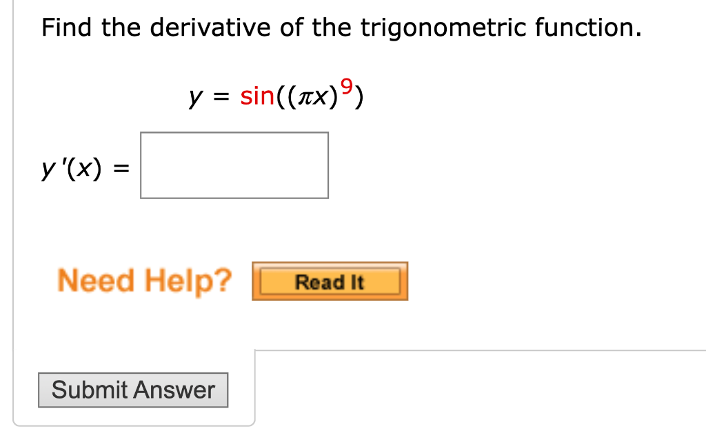 Solved Find the derivative of the trigonometric function. | Chegg.com