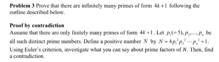 Solved Problem 3 Prove that there are infinitely many primes | Chegg.com