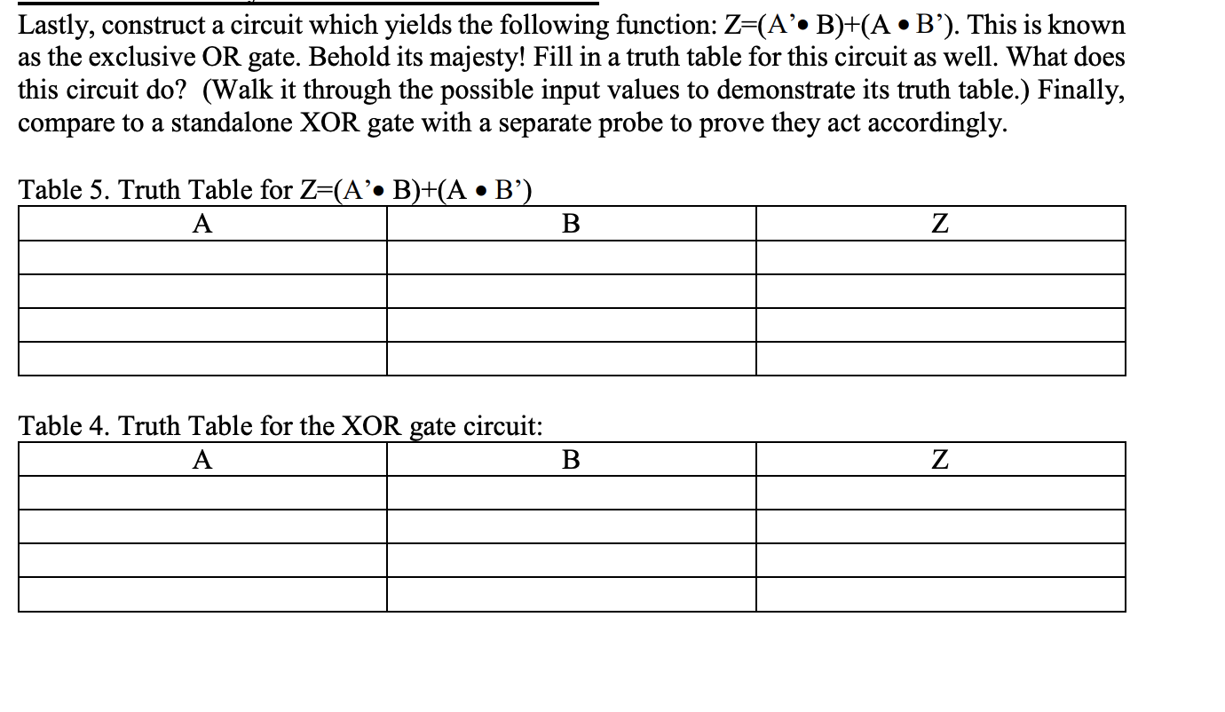 Solved Lastly, construct a circuit which yields the | Chegg.com
