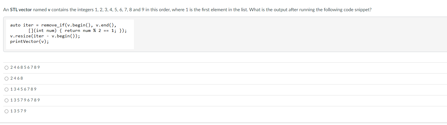 Solved An STL vector named v contains the integers 1, 2, 3, | Chegg.com