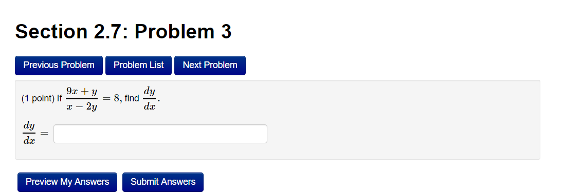 Solved Section 2.7: Problem 1 Previous Problem Problem List | Chegg.com