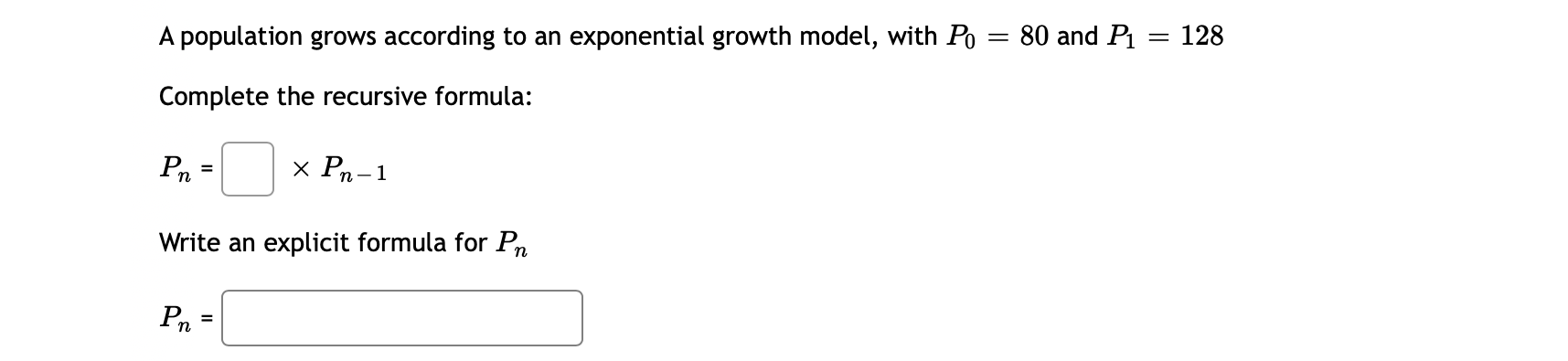 Solved A population grows according to an exponential growth | Chegg.com