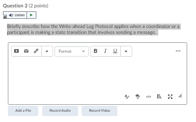 Solved Briefly describe how the Write-ahead Log Protocol | Chegg.com