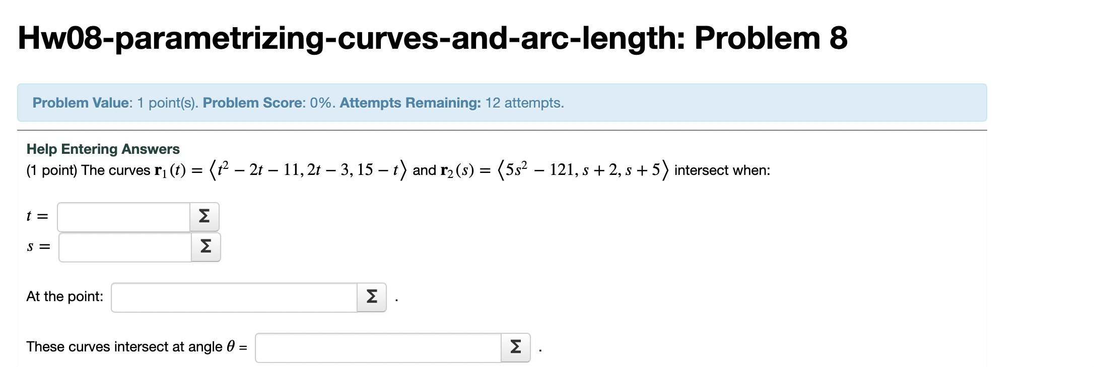 Solved Hw08-parametrizing-curves-and-arc-length: Problem 8 | Chegg.com