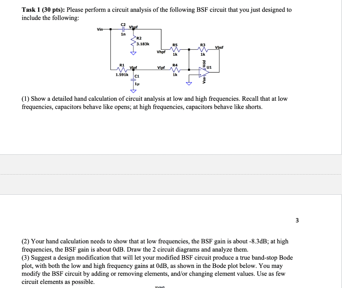 Solved Task 1 ( 30 ﻿pts ): Please perform a circuit analysis | Chegg.com