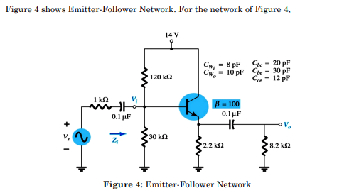 Solved Figure 4 shows Emitter-Follower Network. For the | Chegg.com