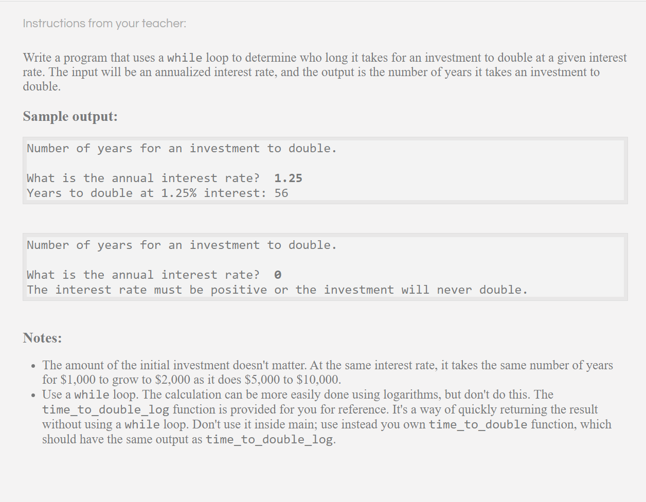 Solved Instructions from your teacher: Write a program that | Chegg.com