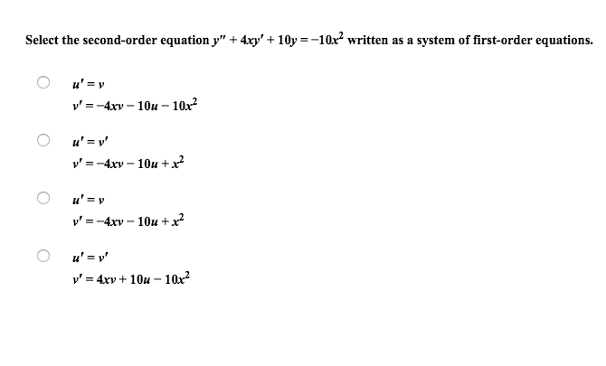 Solved To write a third-order equation as a system of | Chegg.com