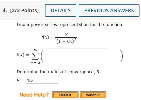 Solved Find a power series representation for the function. | Chegg.com