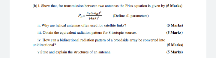Solved (b) i. Show that, for transmission between two | Chegg.com