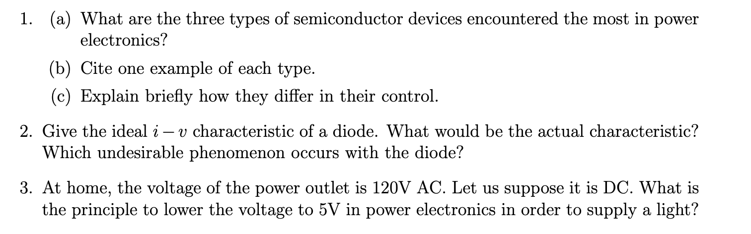 Solved 1. (a) What are the three types of semiconductor | Chegg.com