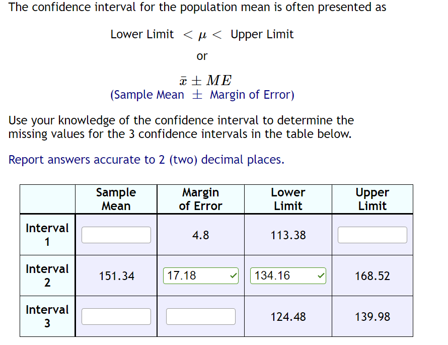 Solved Use your knowledge of the confidence interval to | Chegg.com