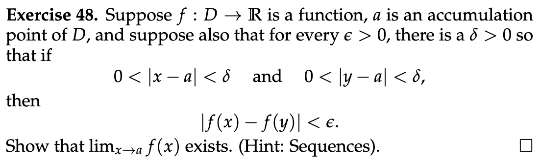 Solved Exercise 48. Suppose f:D→R is a function, a is an | Chegg.com