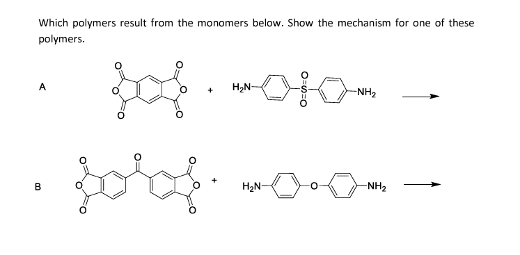 Solved Which polymers result from the monomers below. Show | Chegg.com