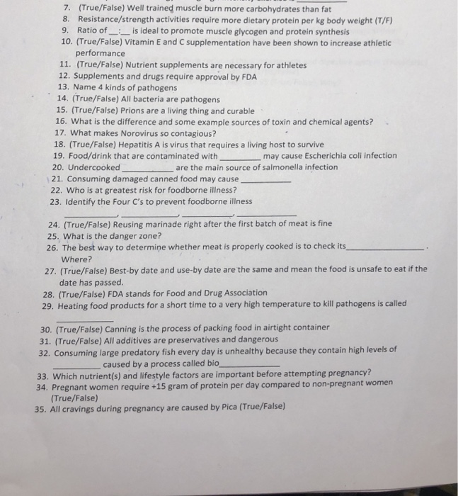 Solved 7. (True/False) Well trained muscle burn more | Chegg.com