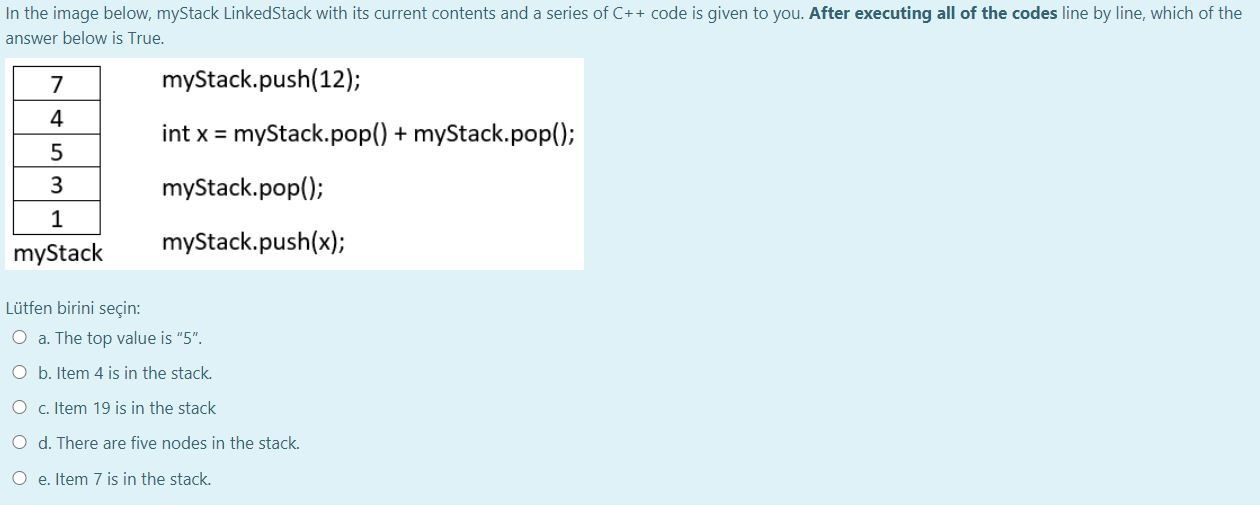 Solved In the image below, myStack LinkedStack with its | Chegg.com