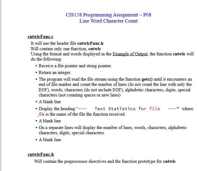 CIS158 Programming Assignment - P08 Line Word | Chegg.com