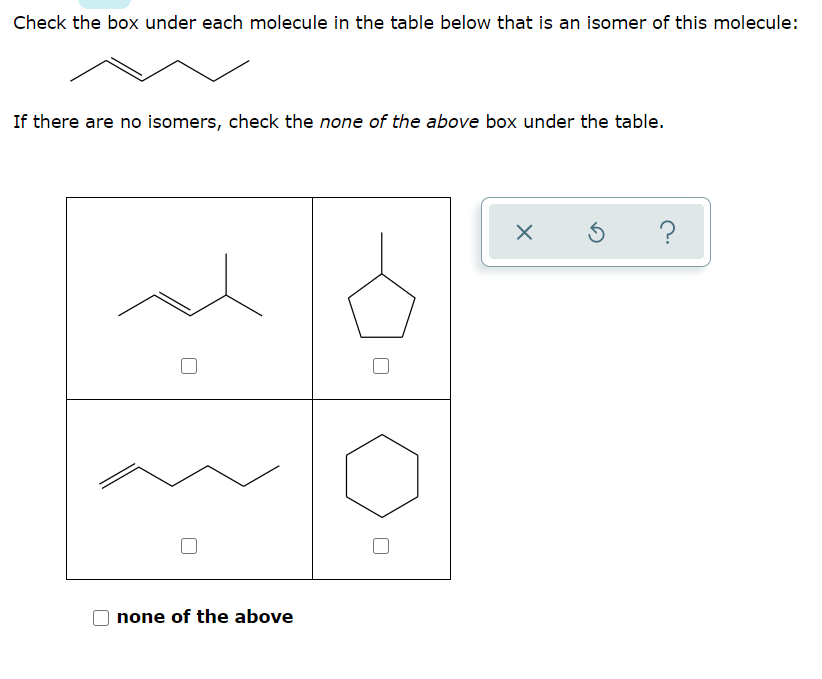 Solved Check the box under each molecule in the table below | Chegg.com