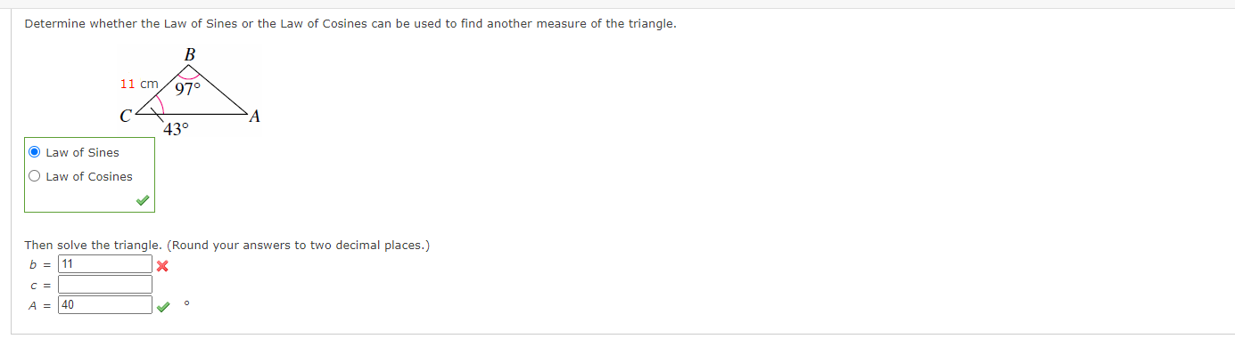 Solved Then solve the triangle. (Round your answers to two | Chegg.com