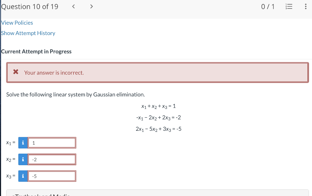 Solved Current Attempt in Progress X Your answer is | Chegg.com