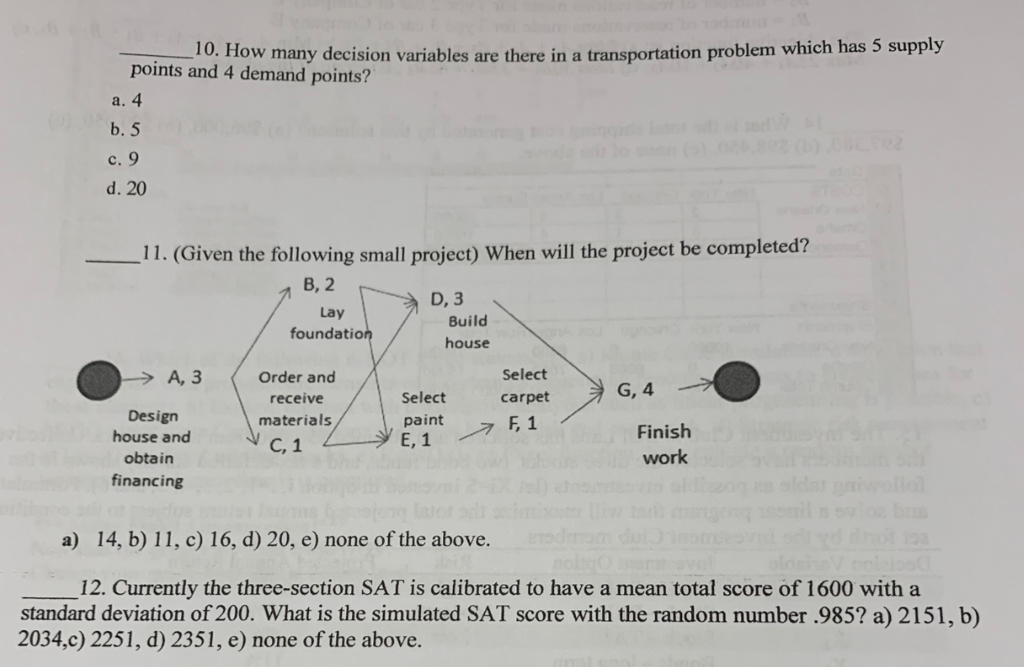 Solved 1O. How many decision variables are there in a | Chegg.com