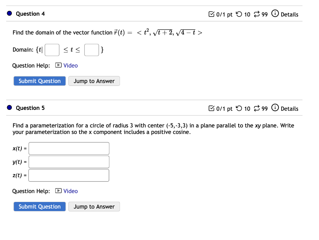 Solved Find the domain of the vector function | Chegg.com