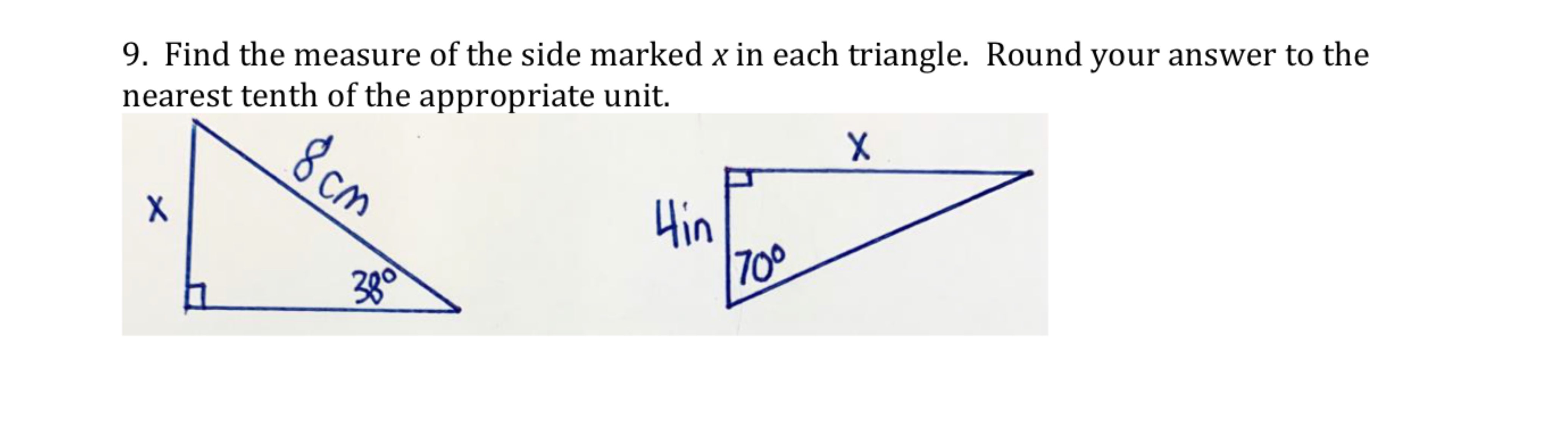Solved Find the measure of the side marked x ﻿in each | Chegg.com