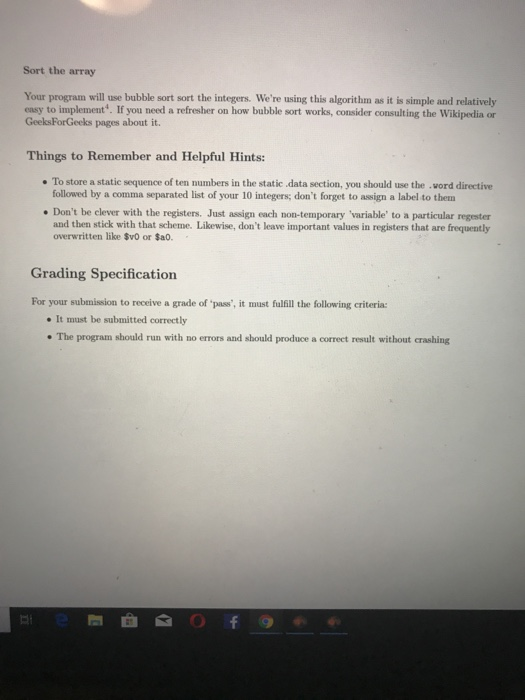 Solved Assembly Bubble Sort Overview In this project, you | Chegg.com
