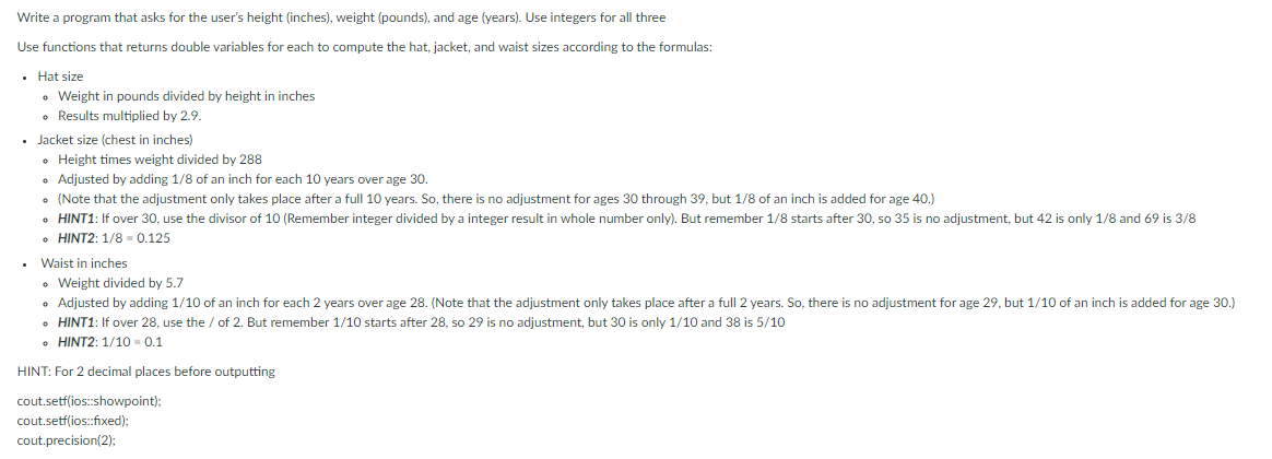 Solved Write a program that asks for the user's height | Chegg.com