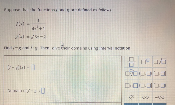 Solved Suppose that the functions fand g are defined as | Chegg.com