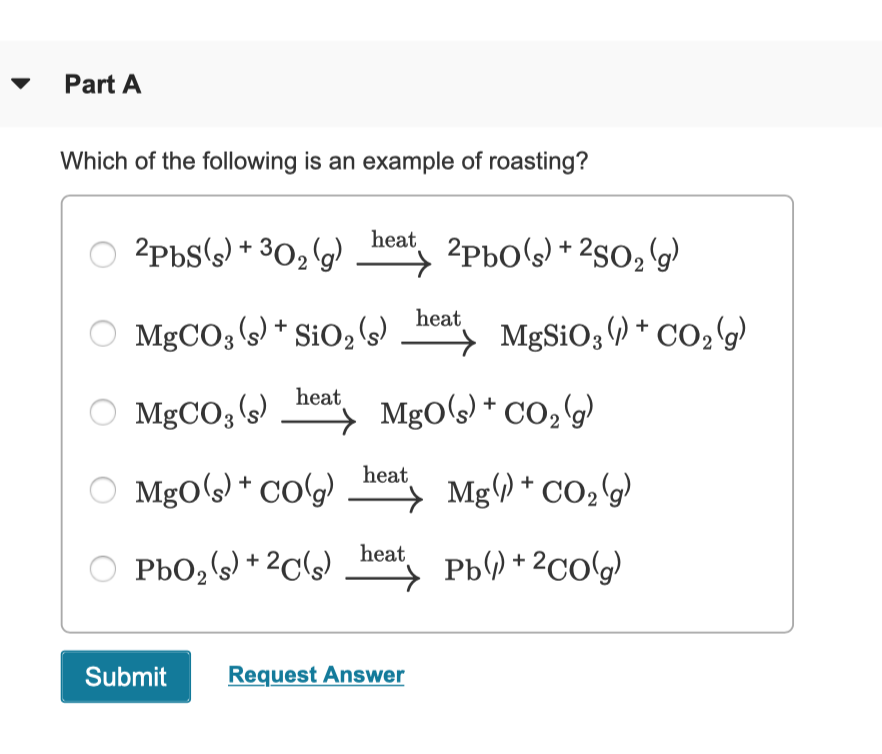Solved Part A Which of the following is an example of | Chegg.com