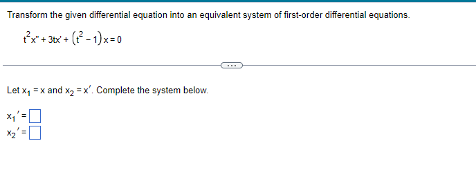 Solved Transform the given differential equation into an | Chegg.com