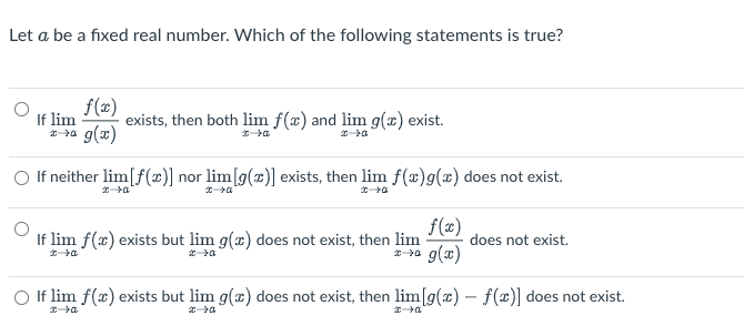 Solved Let a be a fixed real number. Which of the following | Chegg.com