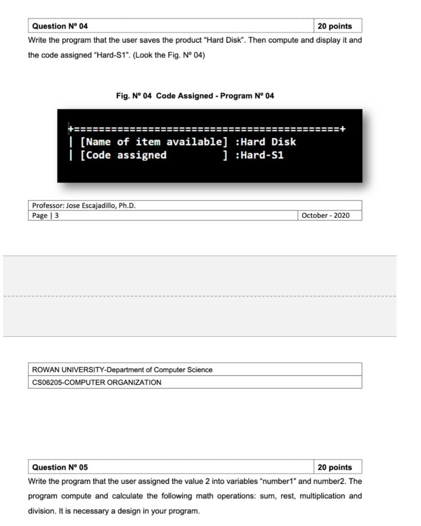 Question Nº 04 20 Points Write The Program That The