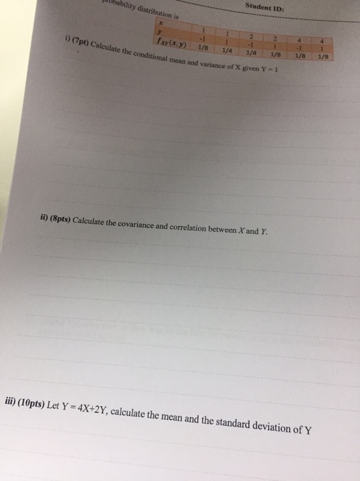 Solved i) Calculate the conditional mean and variance of X | Chegg.com