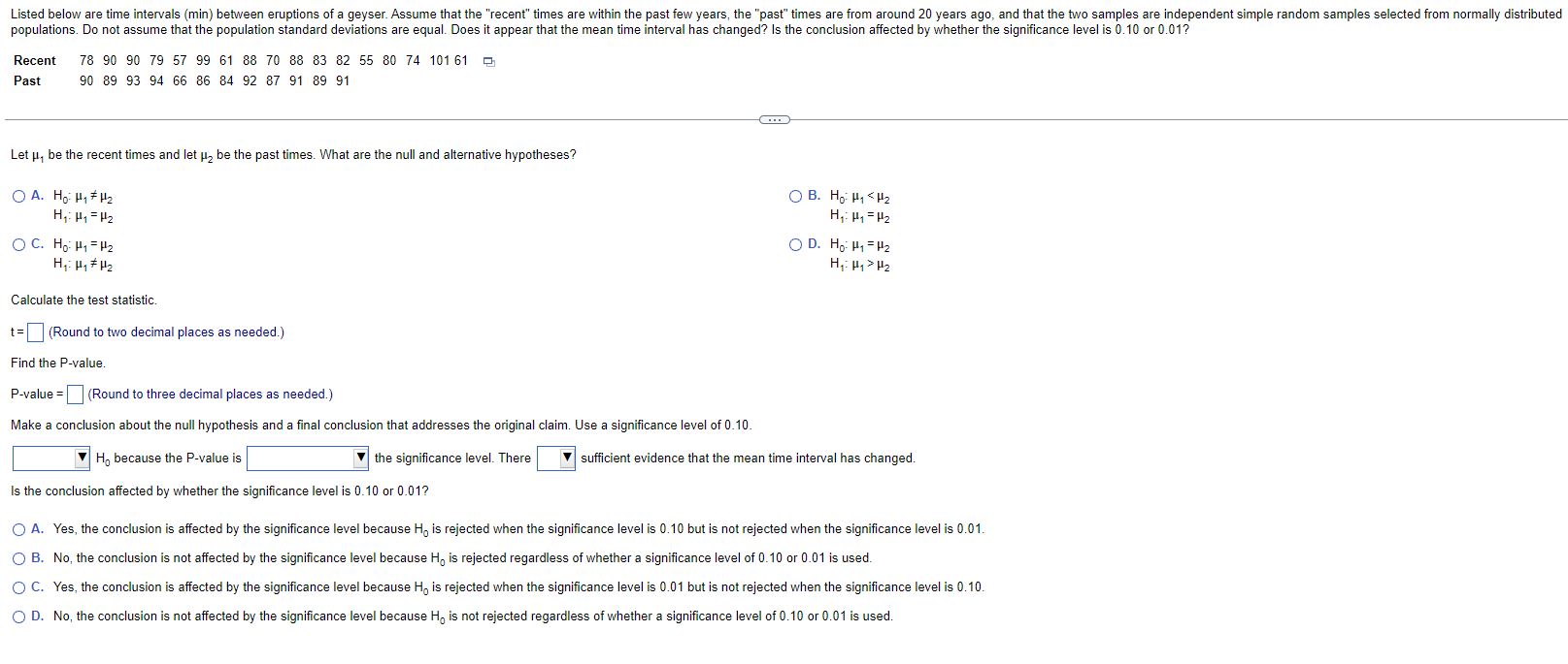 Solved please assist with this question The Dropdown Options | Chegg.com