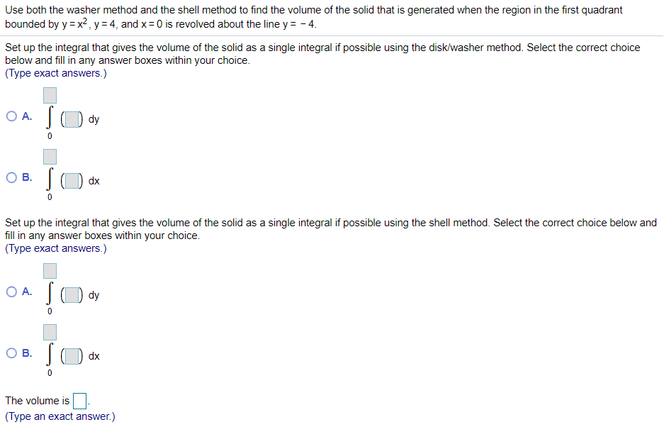 Solved Use both the washer method and the shell method to | Chegg.com