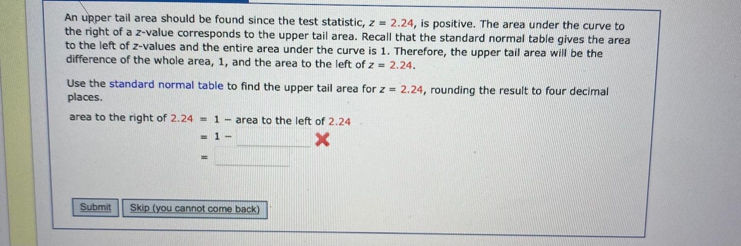 Solved An upper tail area should be found since the test | Chegg.com