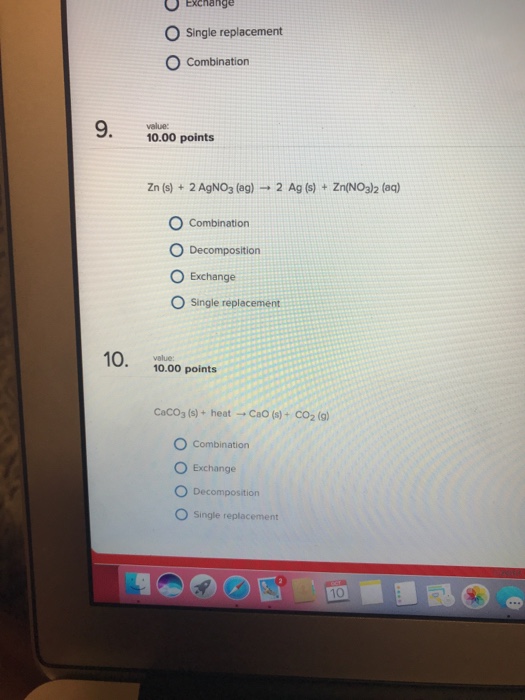 Solved Choose the correct type of reaction that is shown in | Chegg.com