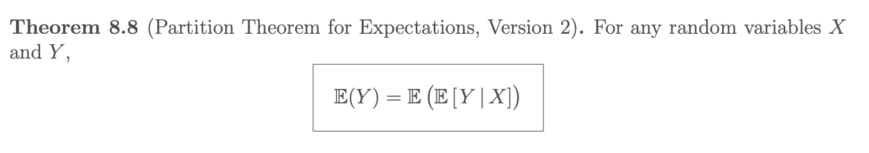Solved Theorem 8.4 (Partition Theorem for Expectations, | Chegg.com