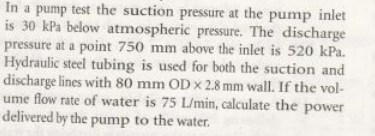 Solved In a pump test the suction pressure at the pump inlet | Chegg.com