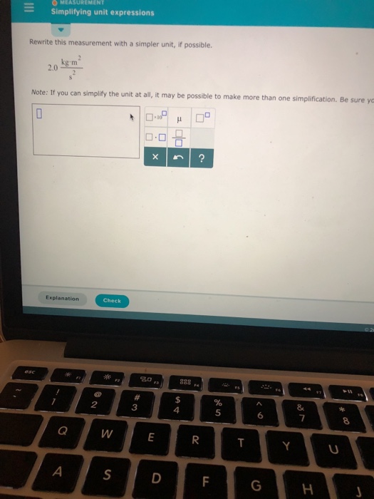 Solved Simplifying unit expressions Rewrite this measurement | Chegg.com