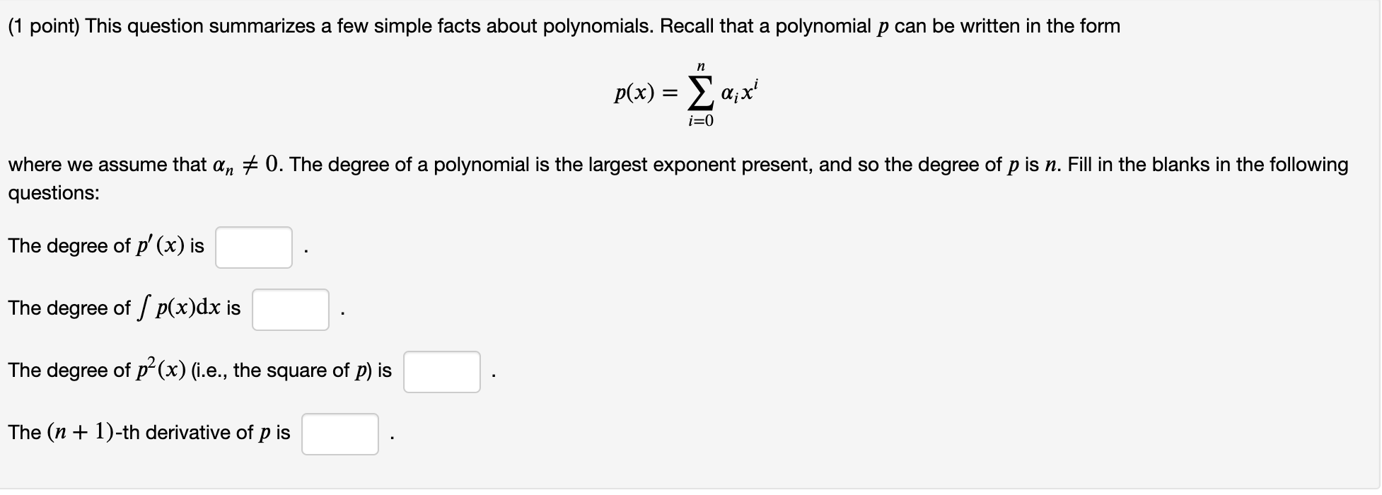 Solved 6 (1 point) Consider the function f(x) = 5 x2 Let | Chegg.com