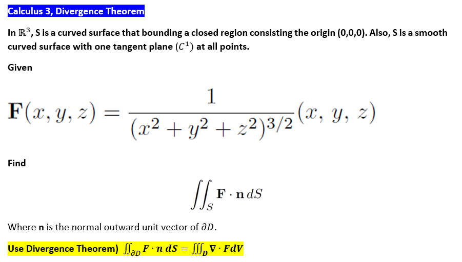 Solved Calculus 3, Divergence Theorem In R3, S is a curved | Chegg.com