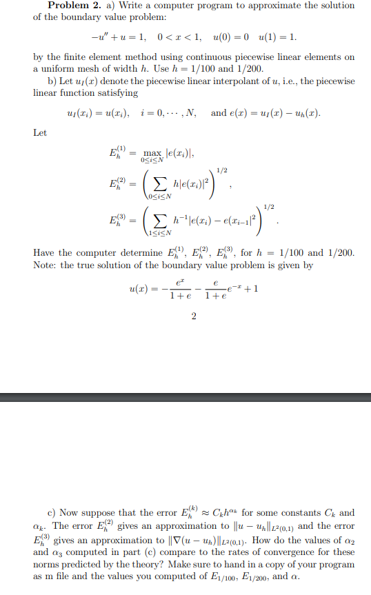 Problem 2 A Write A Computer Program To Approximate 1882