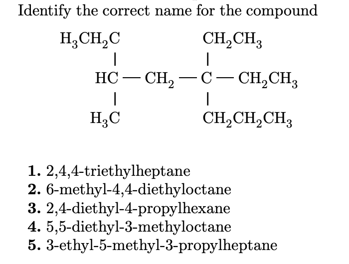 Solved Identify the correct name for the compound H2CH2C | Chegg.com