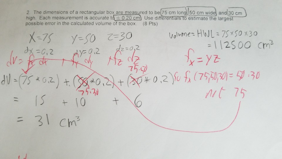 Solved 2. The dimensions of a rectangular box are measured | Chegg.com
