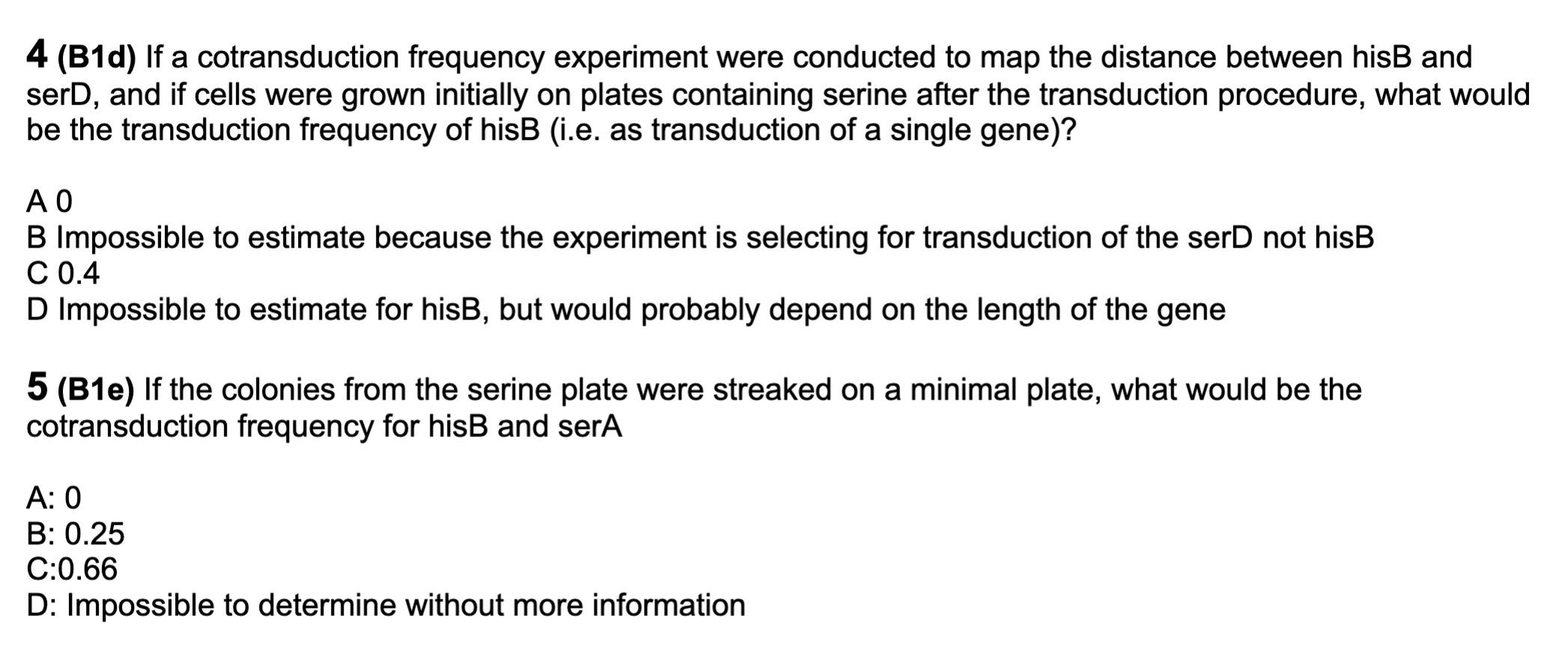 Solved (B1) ﻿An interrupted mating procedure was employed to | Chegg.com